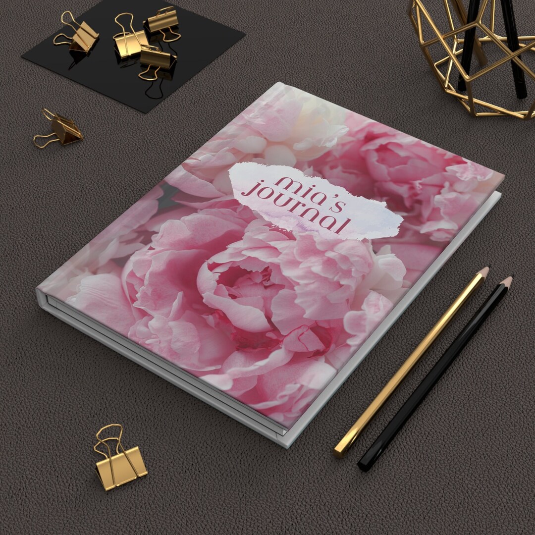 Peony Birth Month Name Journal, Custom Floral Journal, November ...