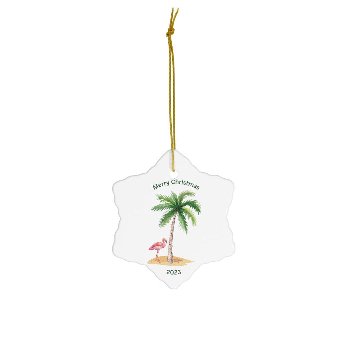 Palm Tree Ornament, Palm Tree and Flamingo, Palm Wrapped in Christmas ...
