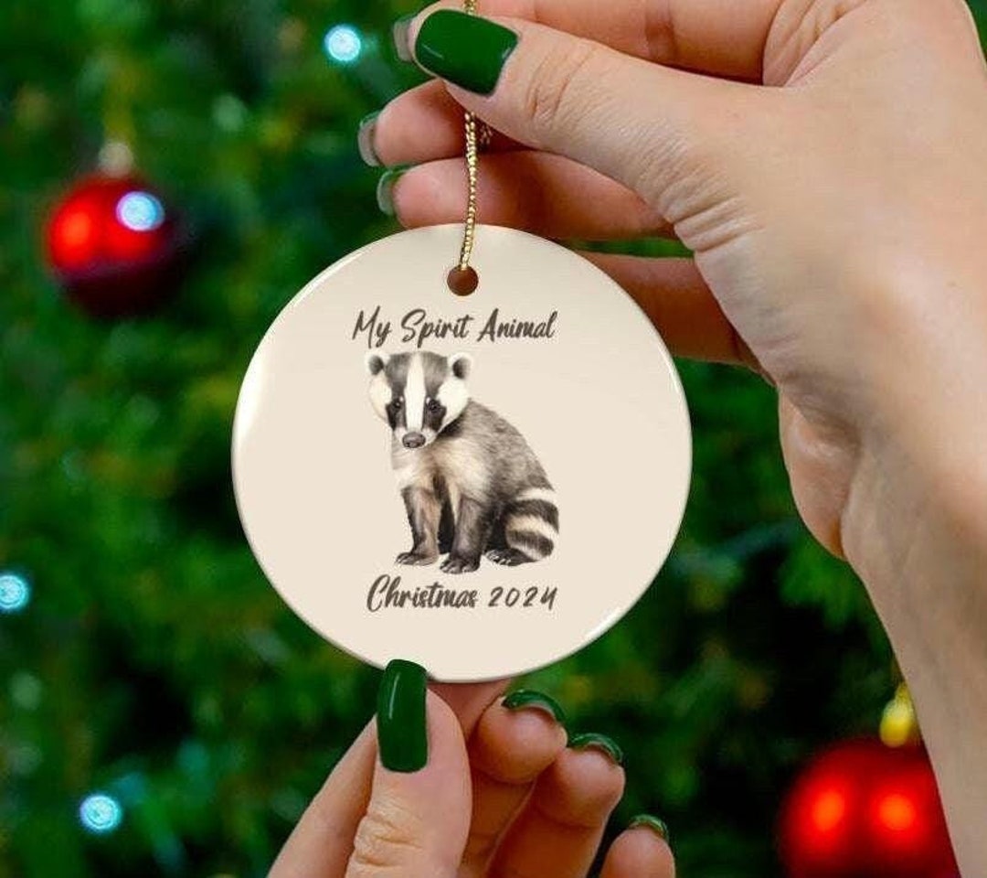 Honey Badger Christmas Ornament, Badger Gift for Animal Lovers ...