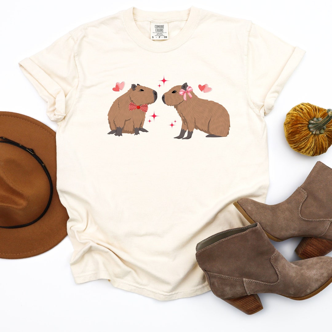 Capybara Valentine's Day T-shirt, Cute Capybara Valentines Party ...