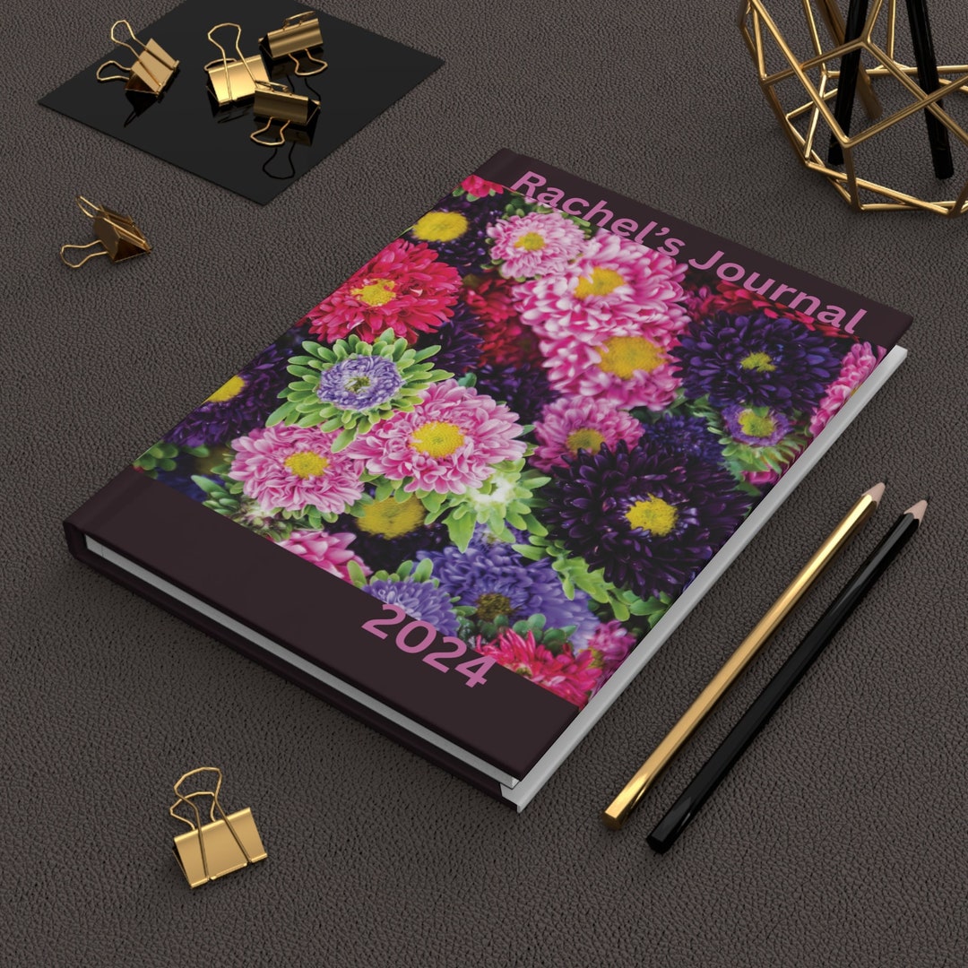 Aster Birth Month Name Journal, Custom Floral Journal, September ...