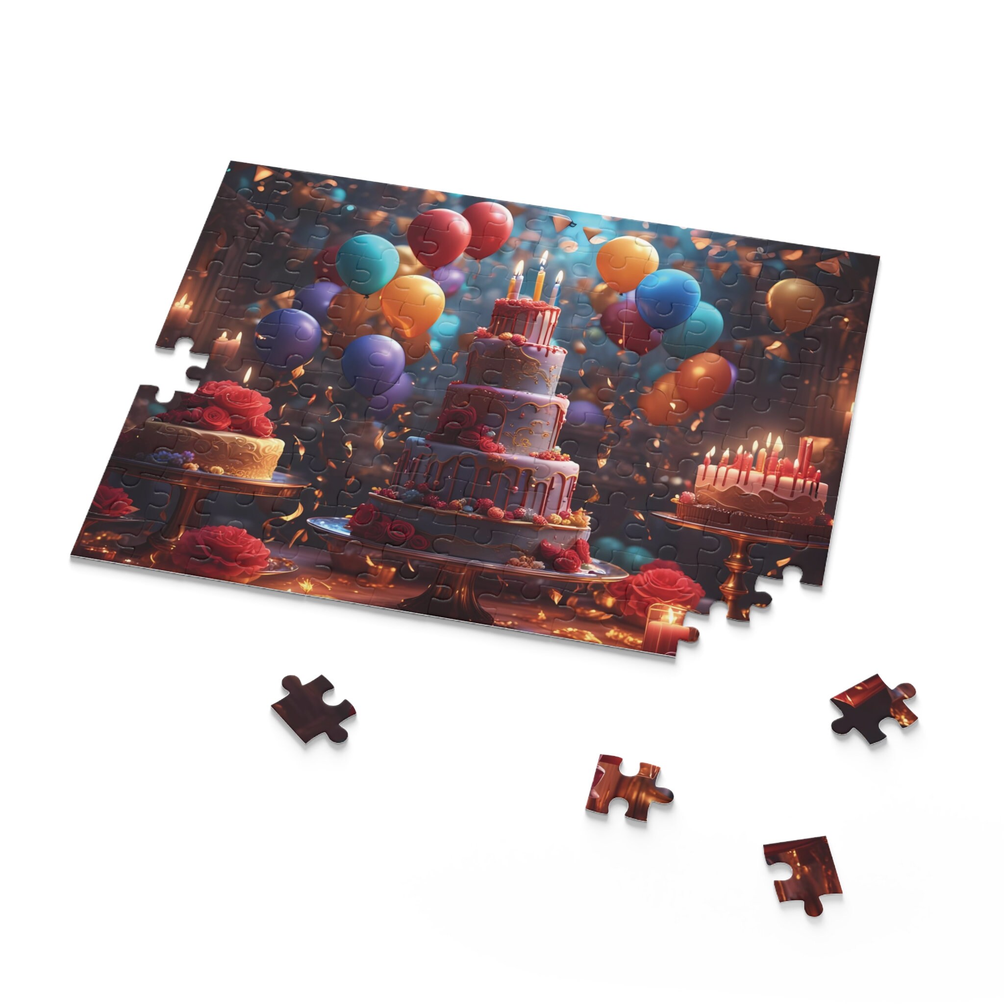 Birthday Cake and Balloon Puzzle, Party Celebration Puzzle Gift ...