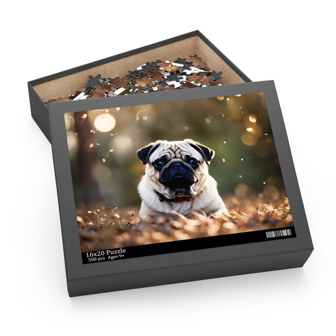 Pug Puzzle, Pug Lover Gift, Pug in the Sun Jigsaw Puzzle Gift for Dog ...