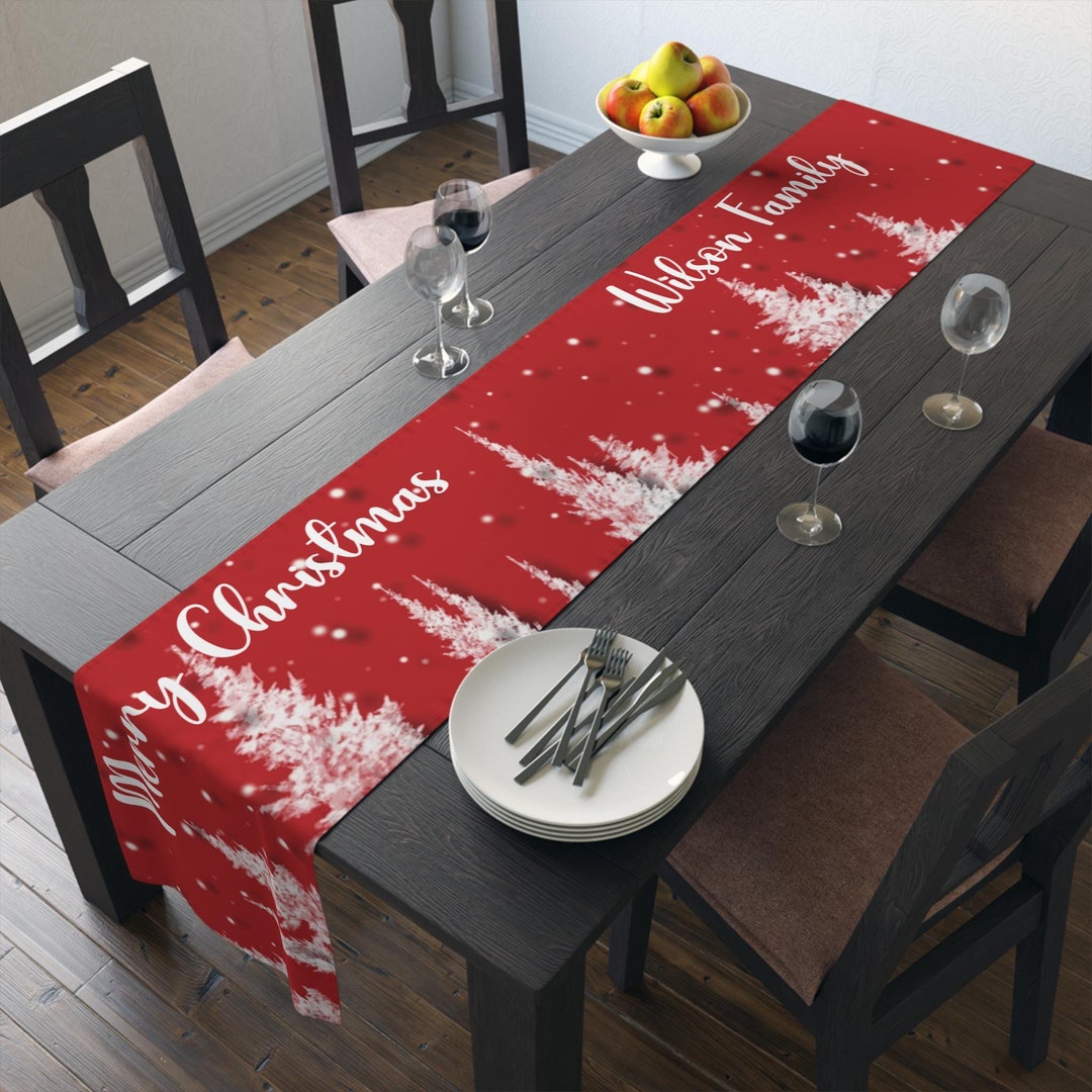 Personalized Christmas Table Runner, Winter Runner, Christmas Runner ...
