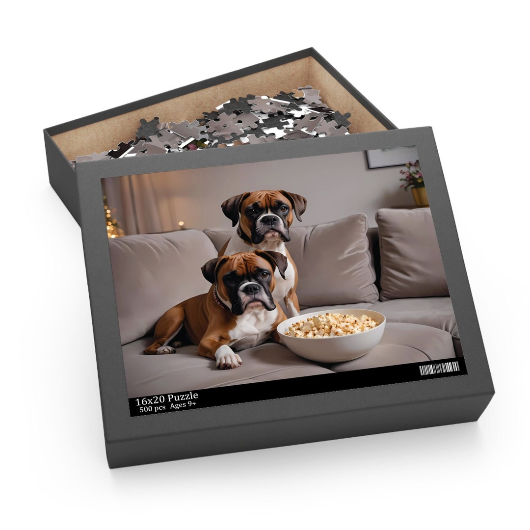 Boxer Jigsaw Puzzle, Boxer Movie Night, Dog Lovers Gift, Boxer Owners ...
