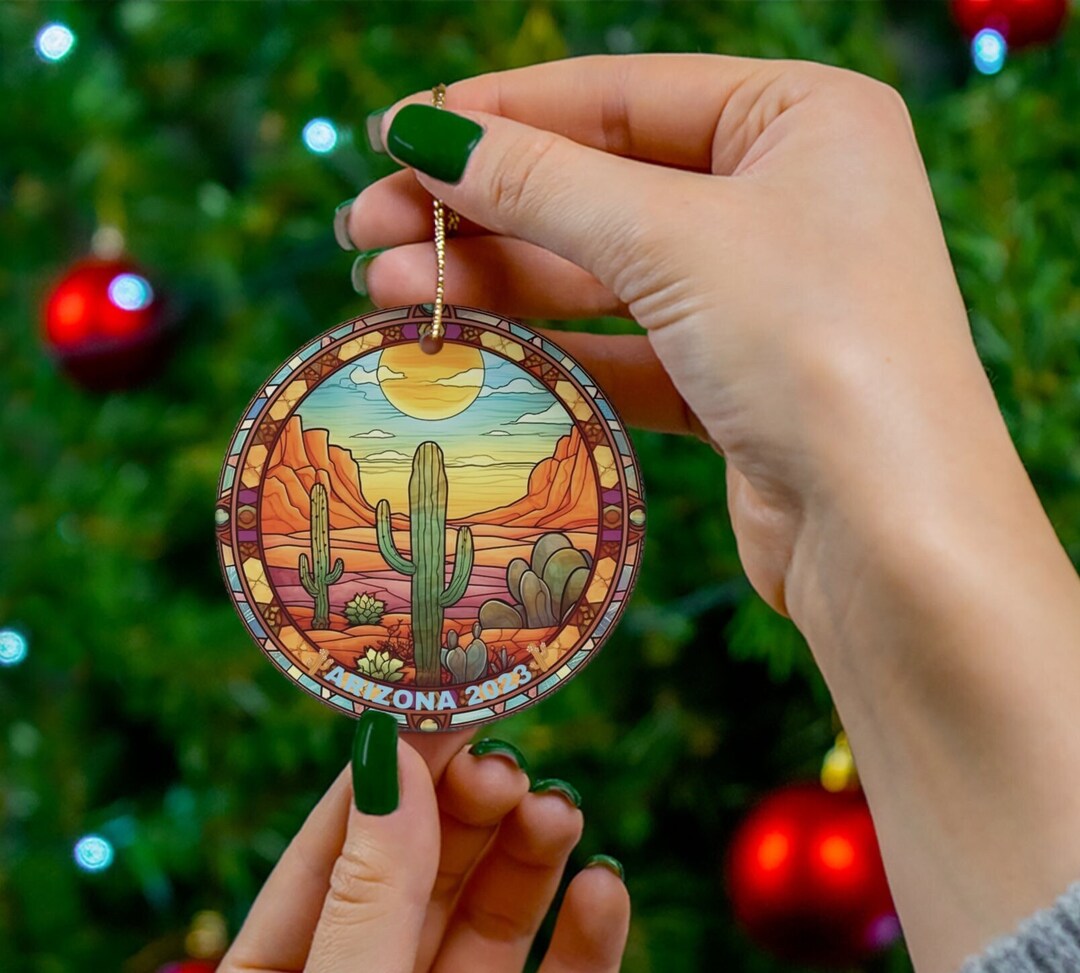 Saguaro Cactus Ornament, Arizona Desert Ornament, Custom Ornament, 2023 ...