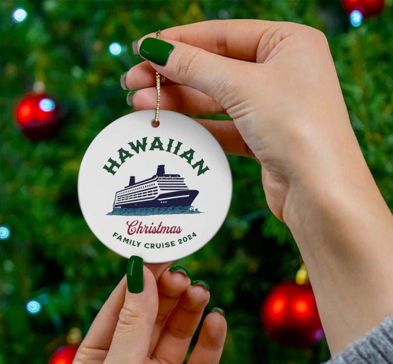 Custom Family Christmas Cruise Ornament, Hawaiian Cruise Souvenir ...
