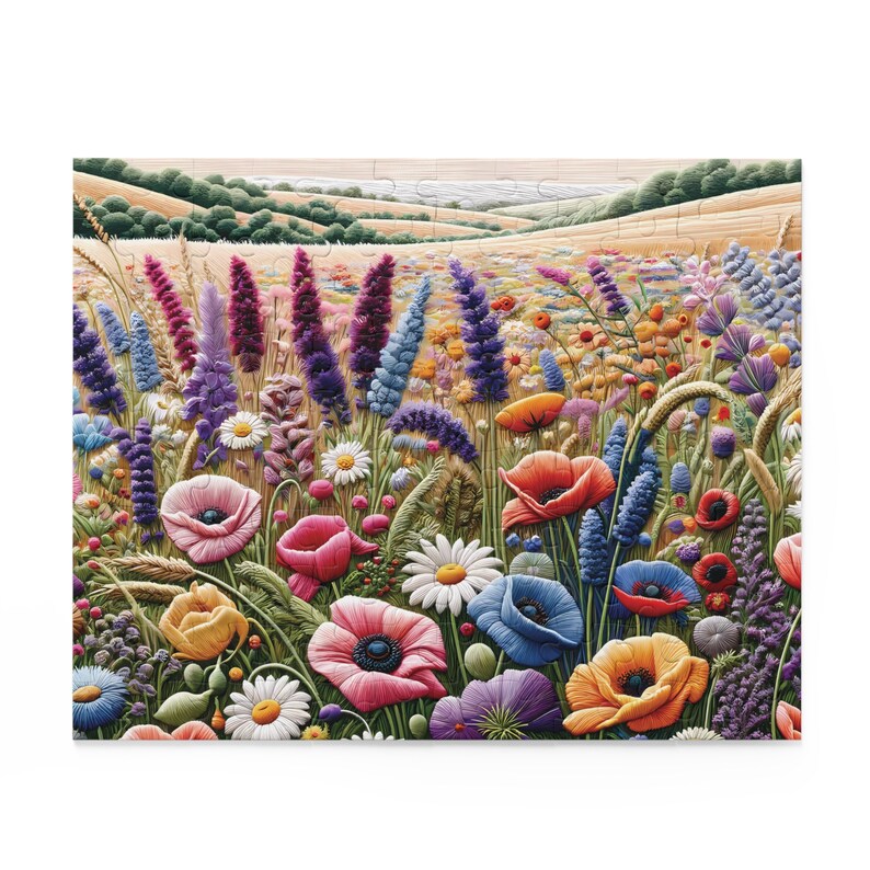 Field of Wildflowers Puzzle, Embroidered Flowers, Puzzle 500 Piece ...