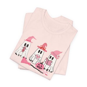 Fall Ghosts T-shirt, Pink Ghosts Shirt, Volleyball Ghost Tee, Autumn ...