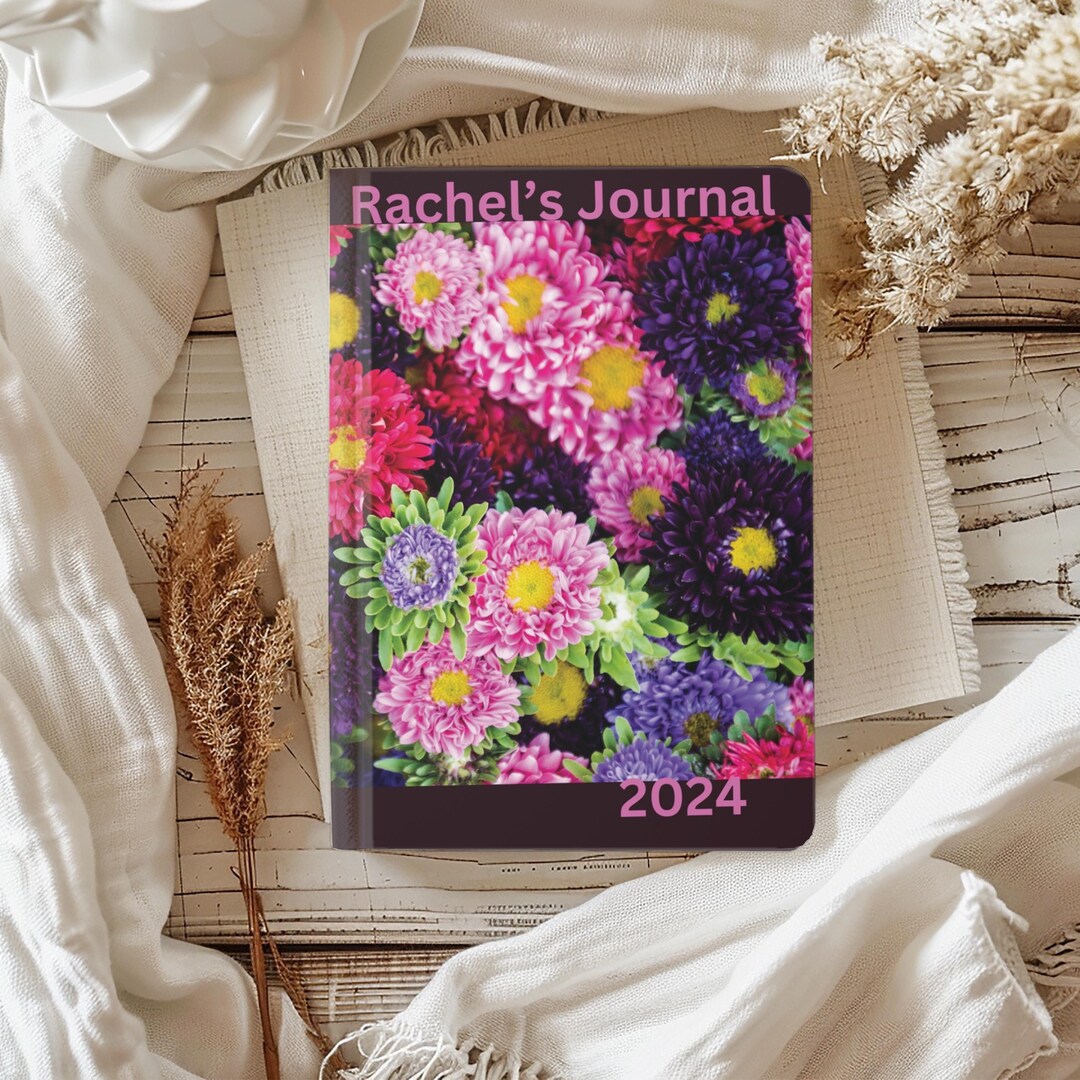 Aster Birth Month Name Journal, Custom Floral Journal, September ...