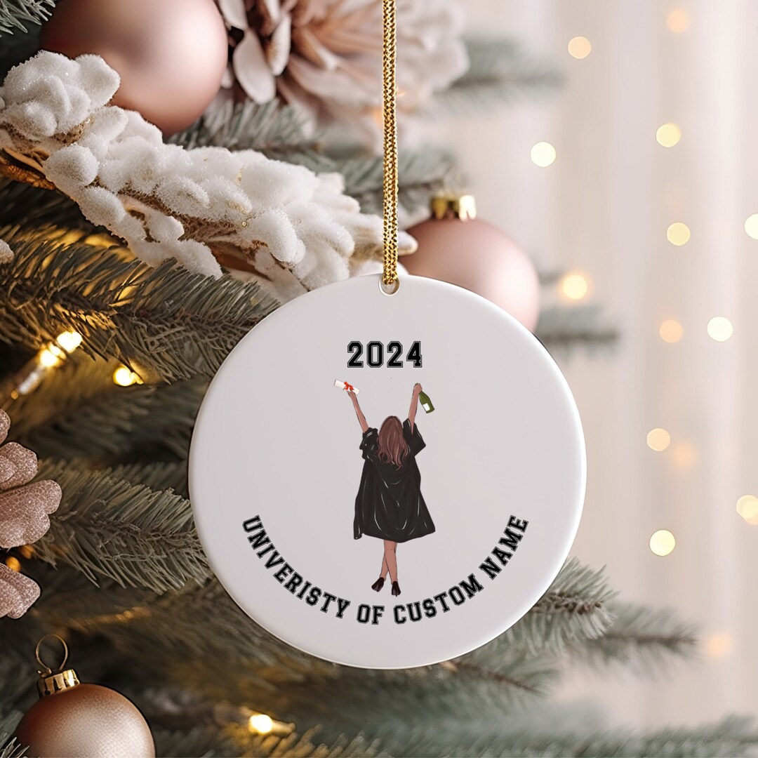 Graduation Ornament, Custom Grad Name College School Christmas Ornament ...