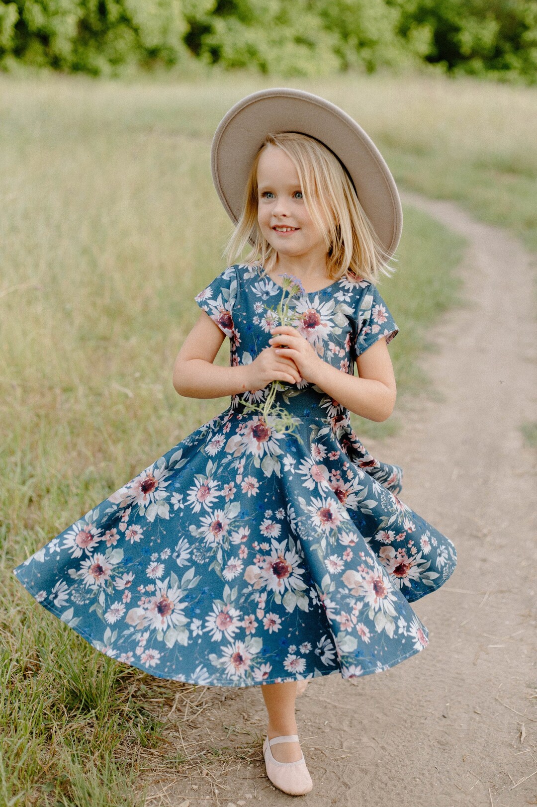 Girls Sunflower Twirl Dress for Fall, Coordinating Twirl Dresses for ...