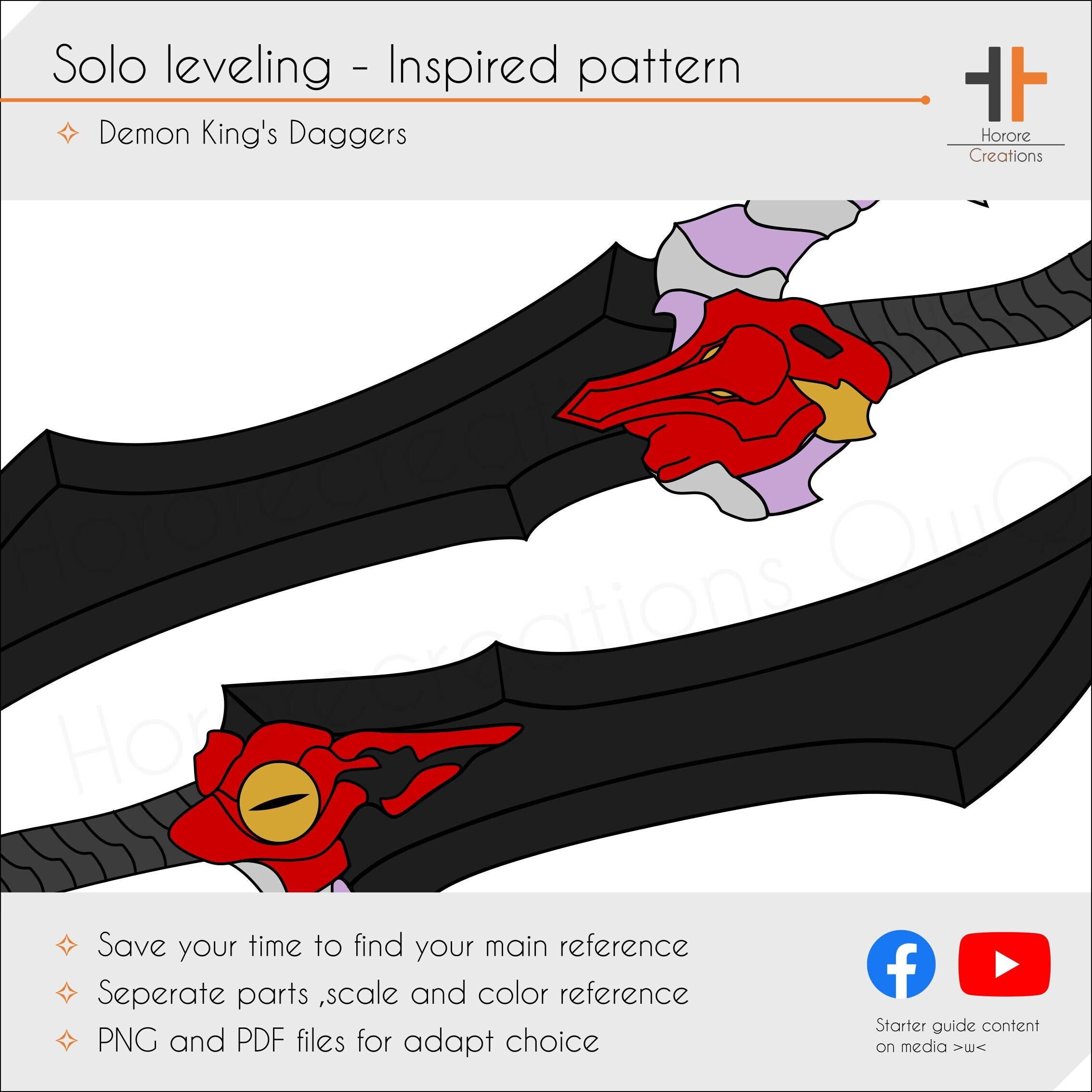 Dungeon Dual Daggers demon King Daggers Solo Leveling Cosplay Pattern ...