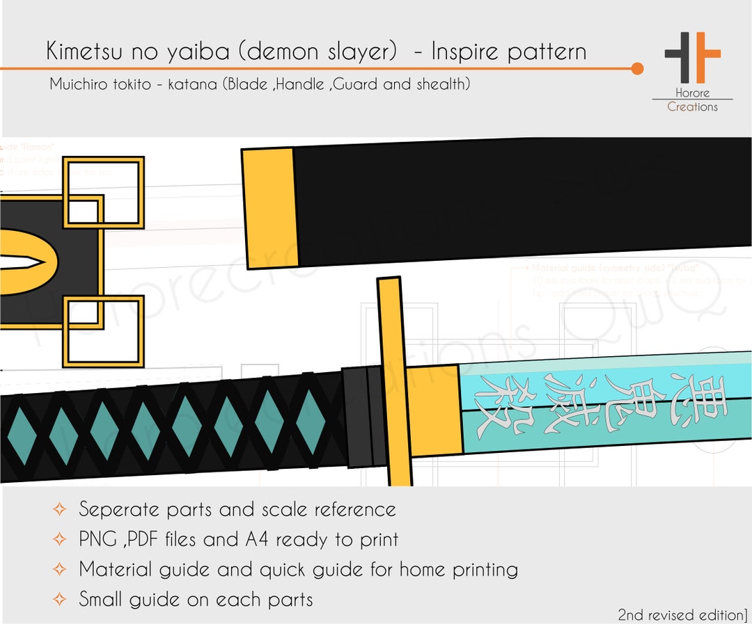 Anime Pillar Katana - Mist | Cosplay Pattern&template - Etsy