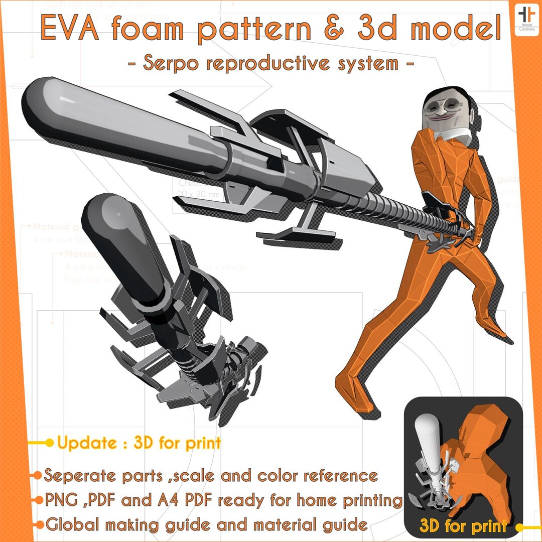 Serpo Alien Reproductive System Organ - Dandadan | Cosplay PDF Pattern ...