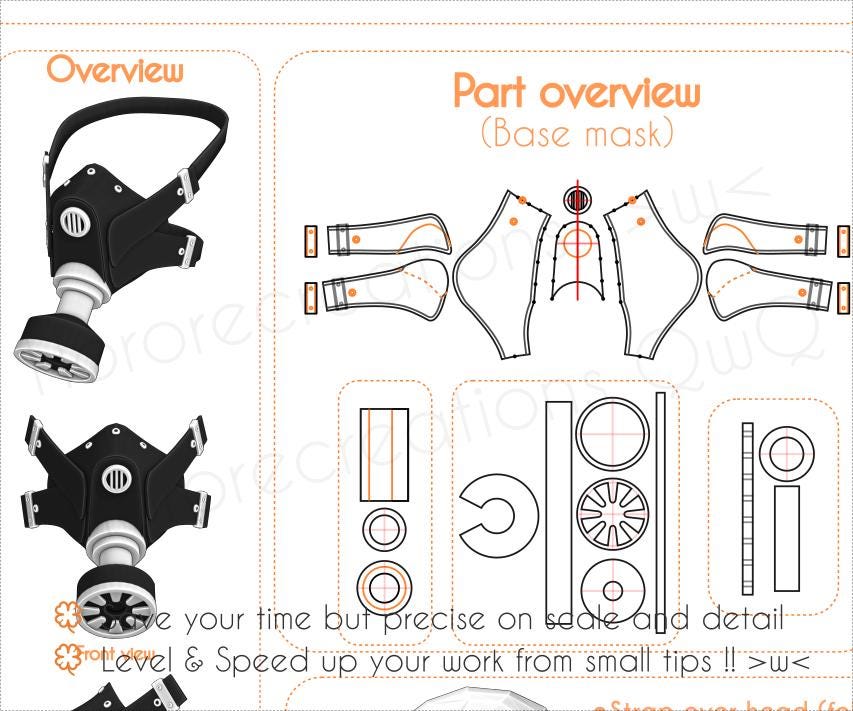 Cleaner Gas Mask Packs (main Team) | Cosplay PDF Pattern - Etsy