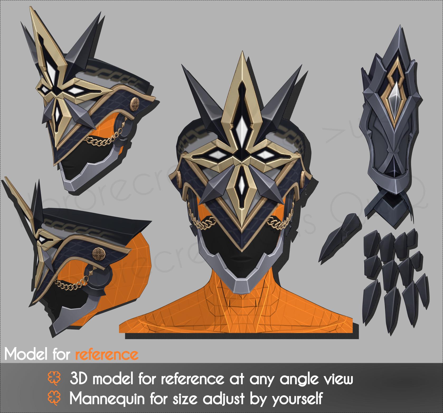 Capitano (the Captain) Eleven Fatui Harbingers - Helmet, Gauntlet ...