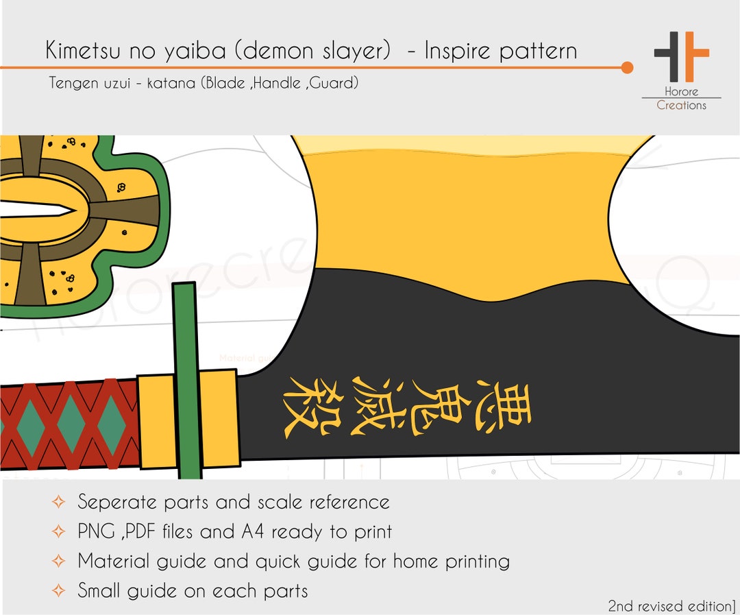 Anime Pillar Dual Swords Sound Cosplay Pattern&template - Etsy