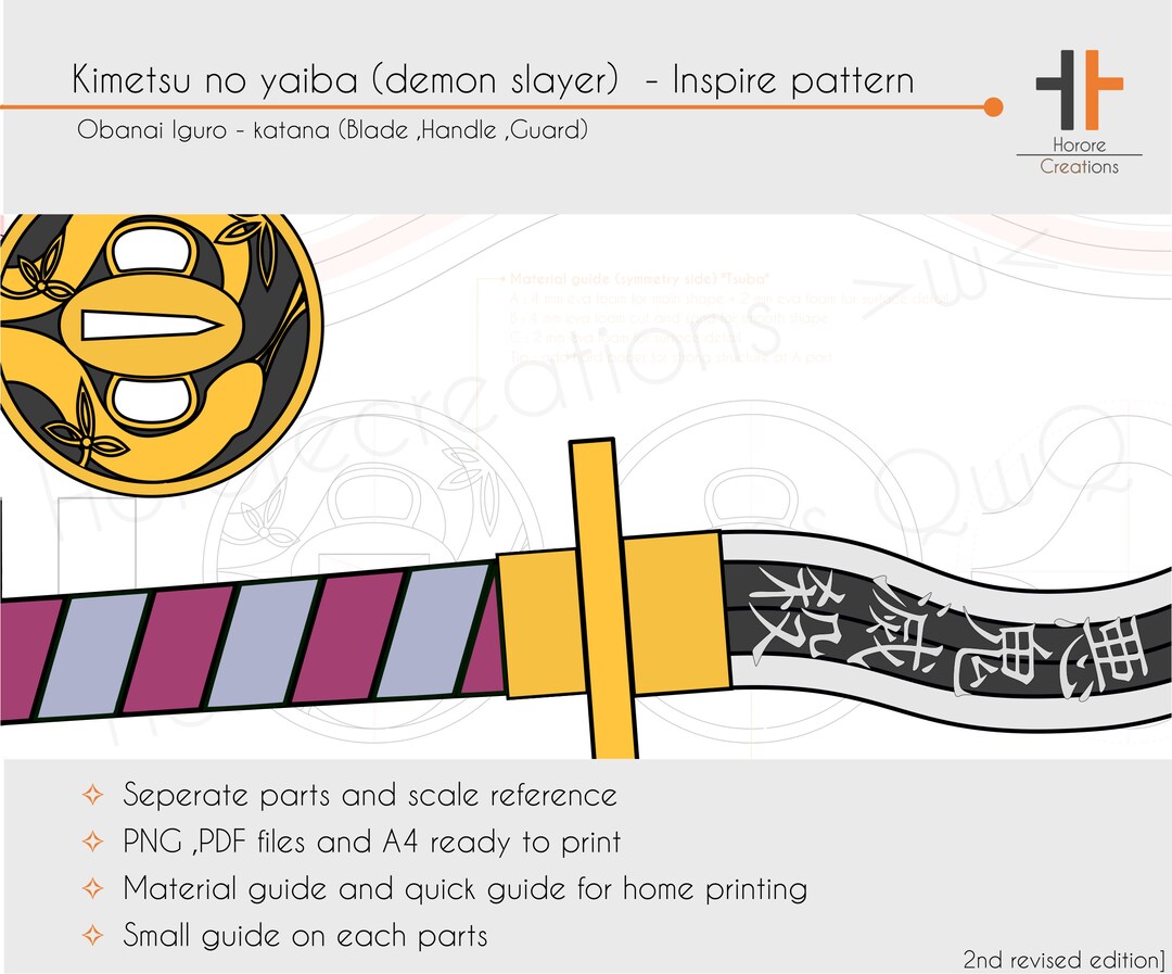 Anime Pillar Sword - Serpent Poison Snake | Cosplay Pattern&template - Etsy