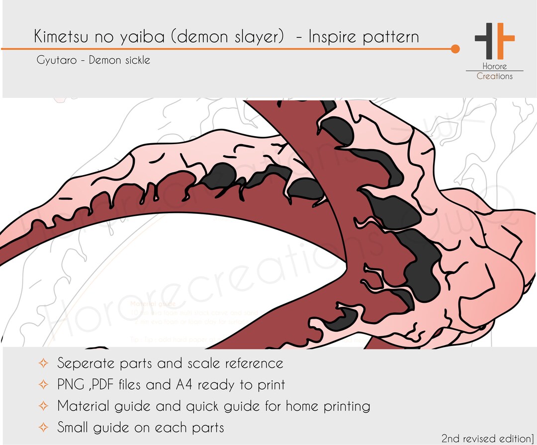 Anime Demon Weapon Dual Poison Sickles Cosplay Pattern&template - Etsy