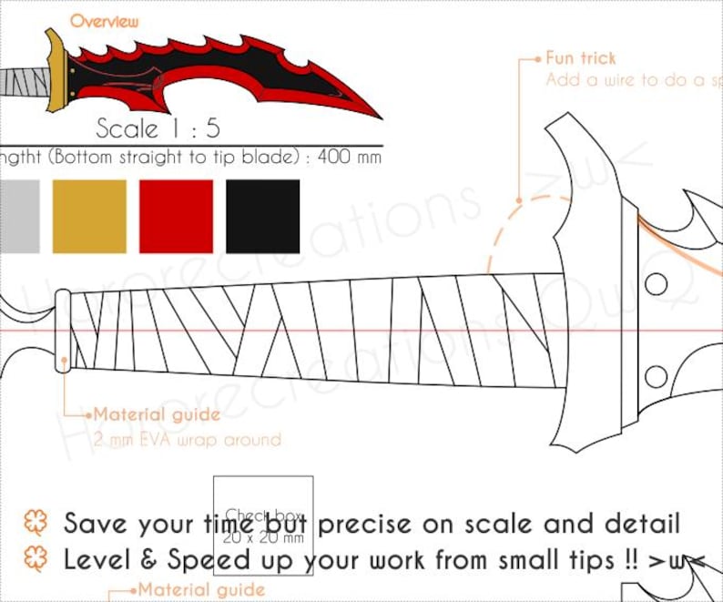 Dungeon Dual Daggers (knight Killer) | Inspire Cosplay Pattern Template ...