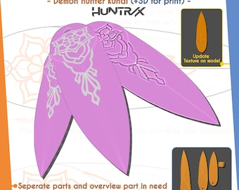 The Huntrix Zoey Kunai Prop - Kpop Demon Hunters | Inspire Cosplay PDF Pattern & Template + 3D ...