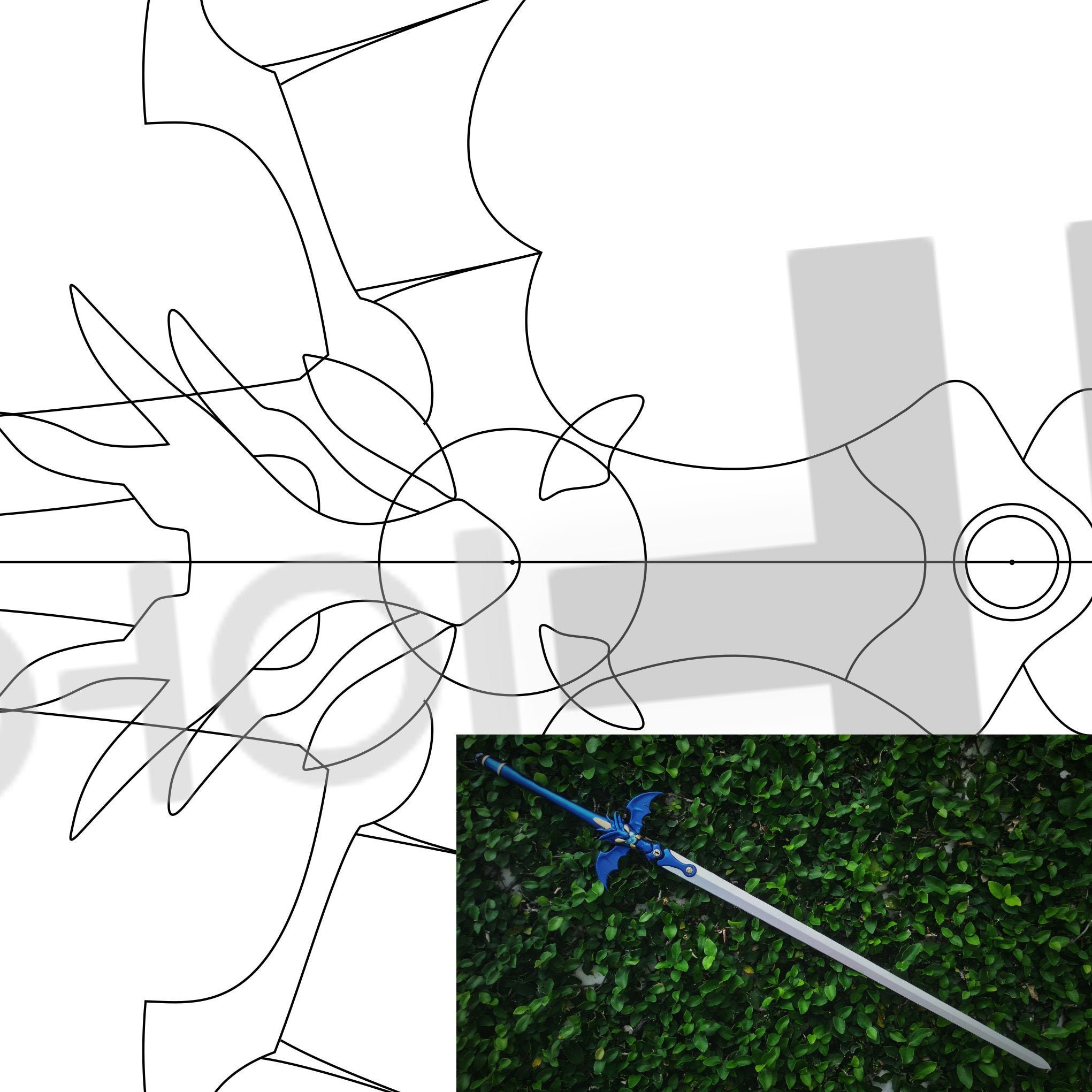 Cosplay Pattern&template Umi Rayuuzaki Sword and Accessories MKR - Etsy