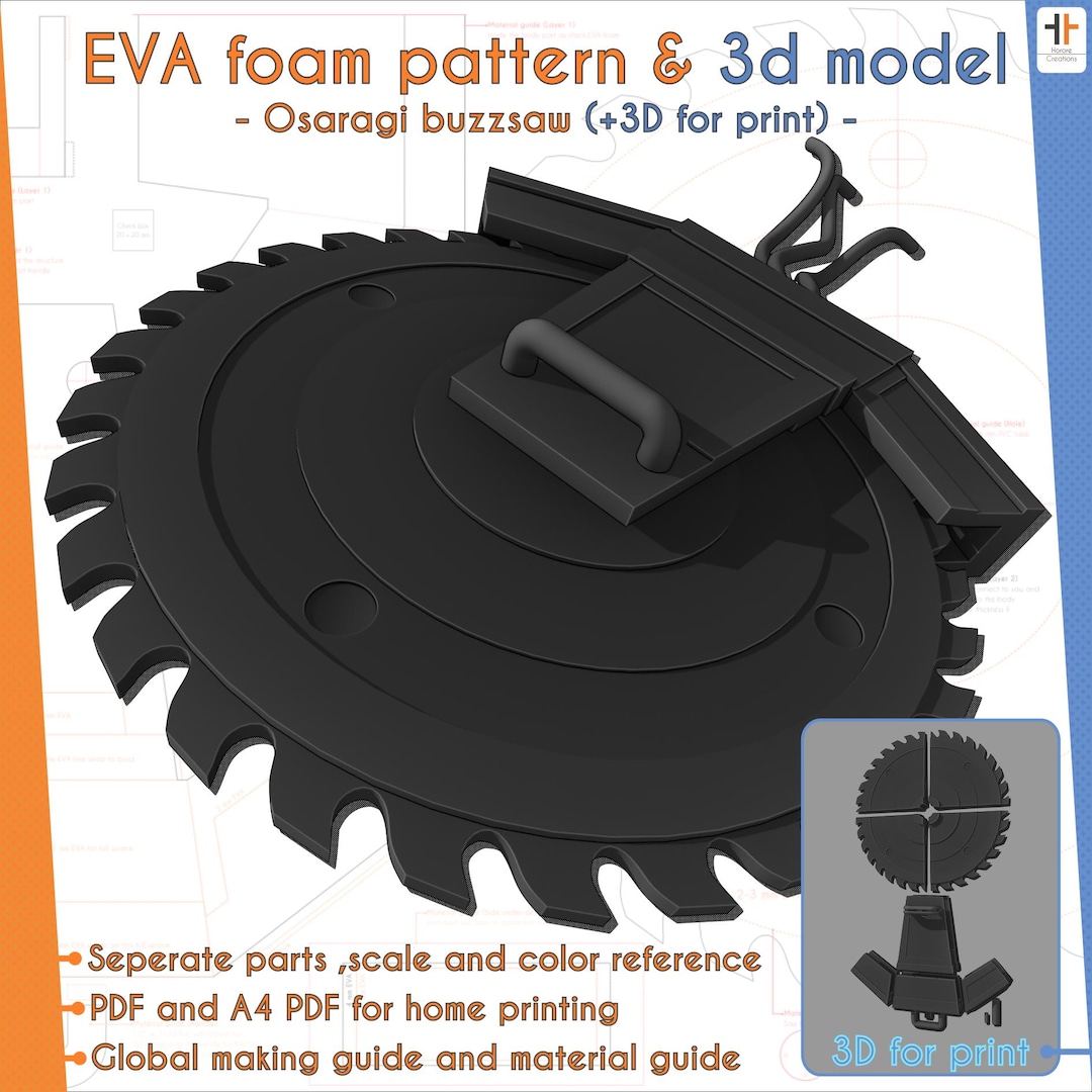 Assassin Circular Saw Blade Prop | Inspire for Cosplay Pattern & 3D STL ...