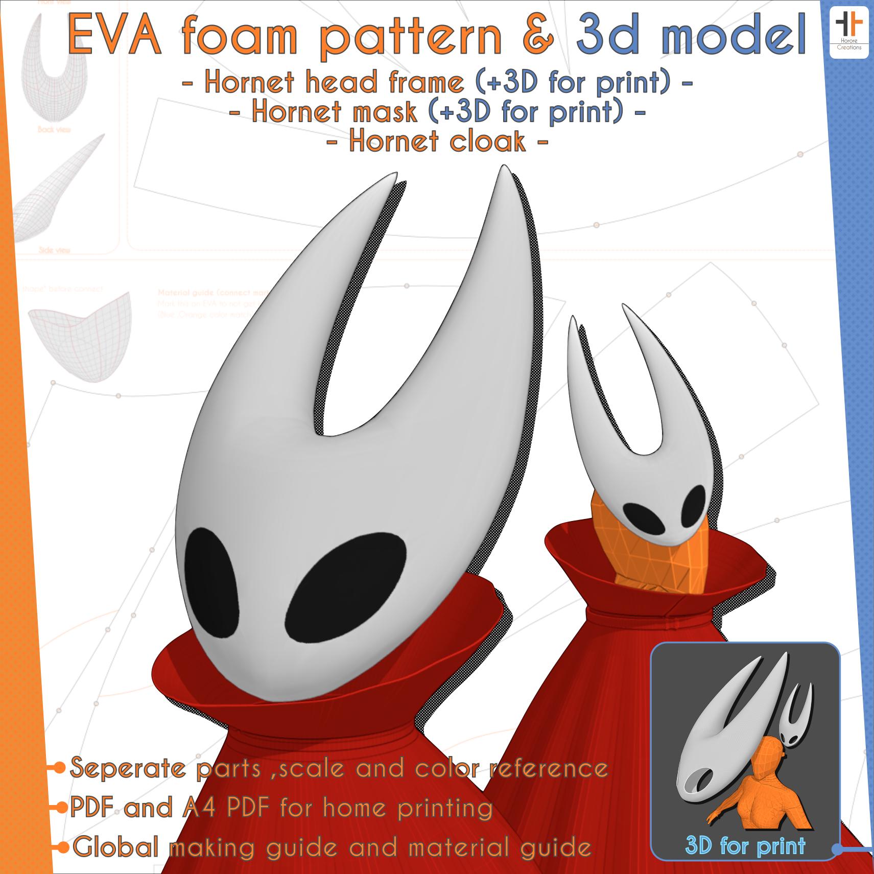 Hornet Head Frame ,mask and Cloak - Hollow Knight Silk Song | Inspire ...