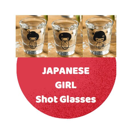 Japanese Girl Set of Shot Glasses - Japanese Shot Glasses - Japanese ...