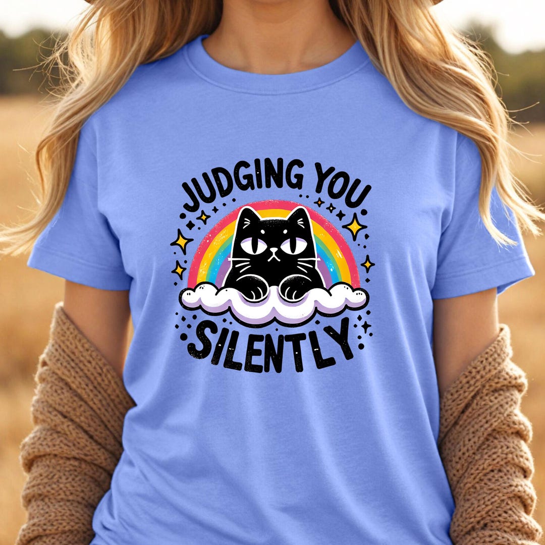 Judging You Silently Black Cat Adult Unisex T-shirt - Etsy