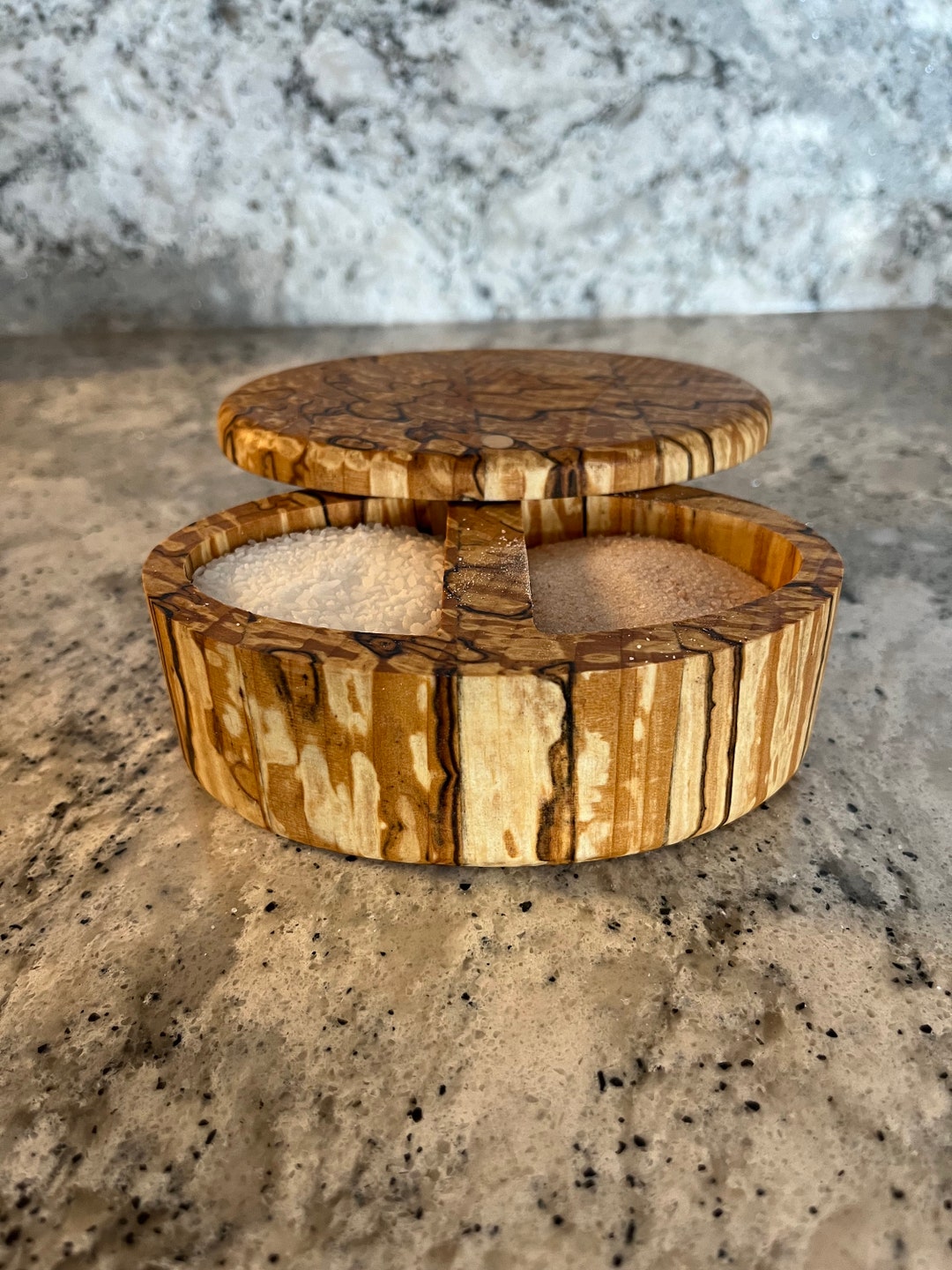 Beautiful Spalted Alder Salt Cellar. Double Oval Salt Cellar for ...