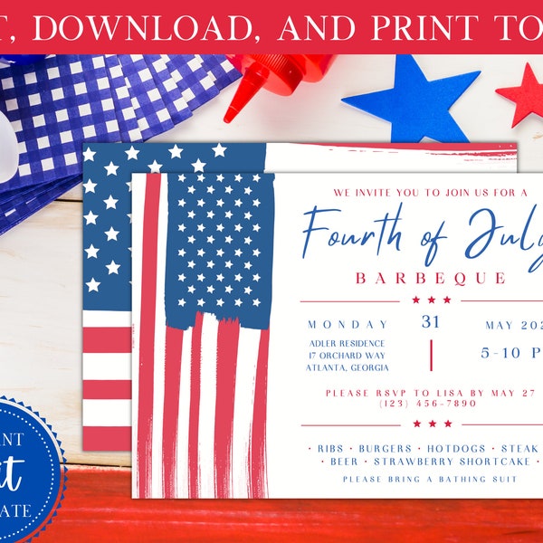Patriotic Invitation - Etsy UK