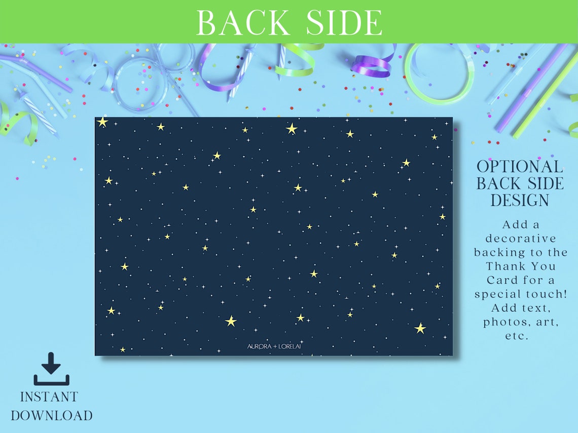 Space Alien Kids Birthday Thank You Card 7x5 Red Planet Mars - Etsy