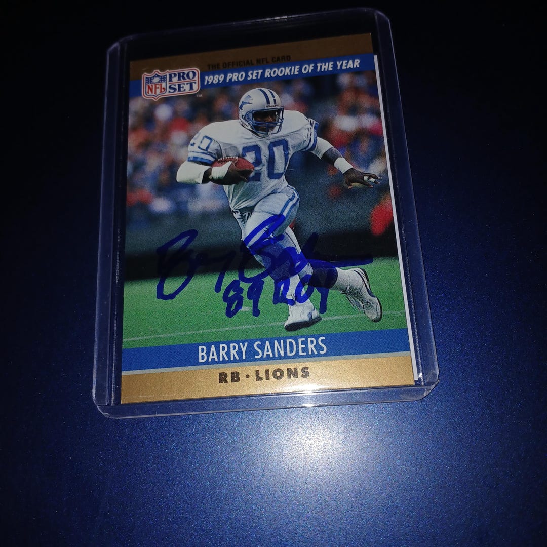 Barry Sanders Autographed Rookie of the Year Card With Coa - Etsy