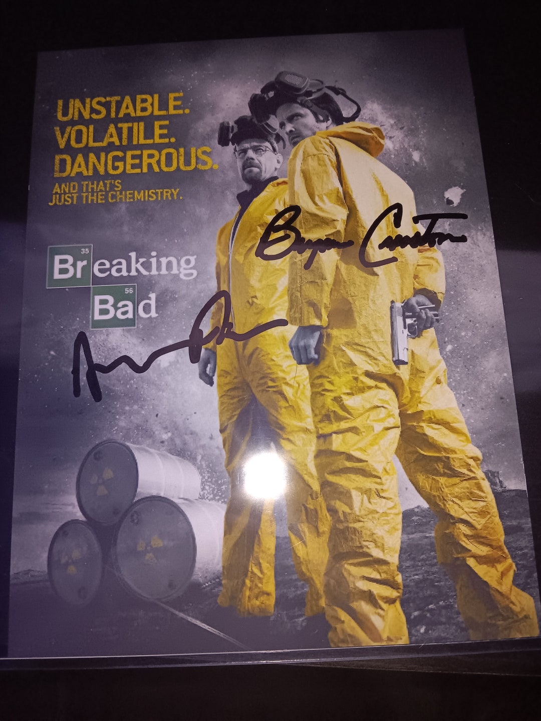 Brian Cranston, Aaron Paul Autographed Breaking Bad Promo With Coa ...
