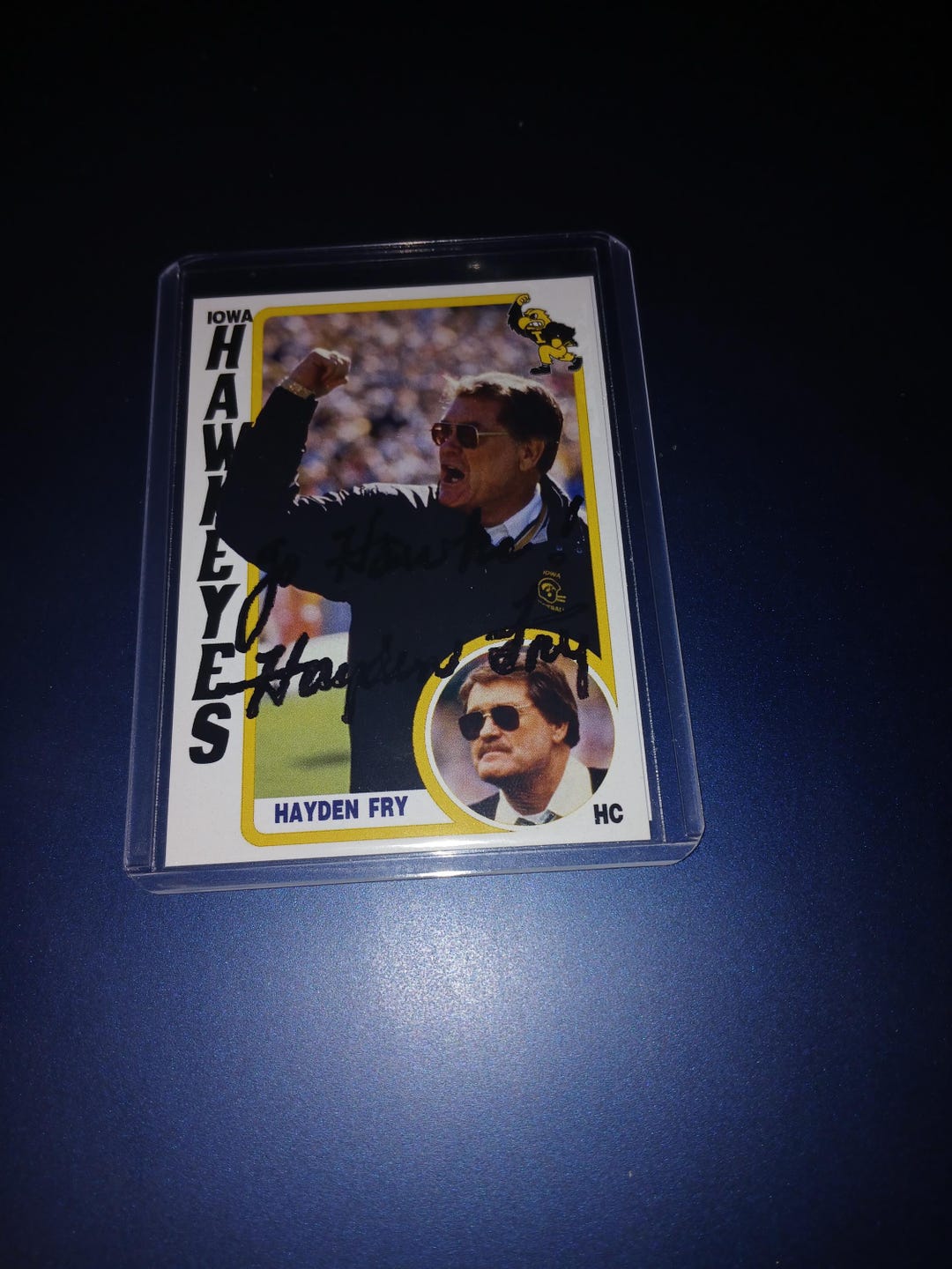 Hayden Fry Autographed Card With Coa - Etsy
