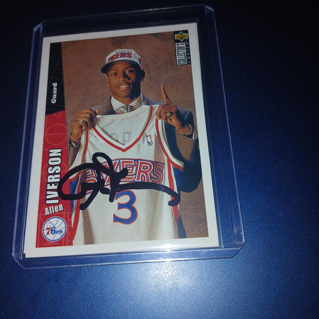 Allen Iverson Autographed Rookie Card With Cert - Etsy
