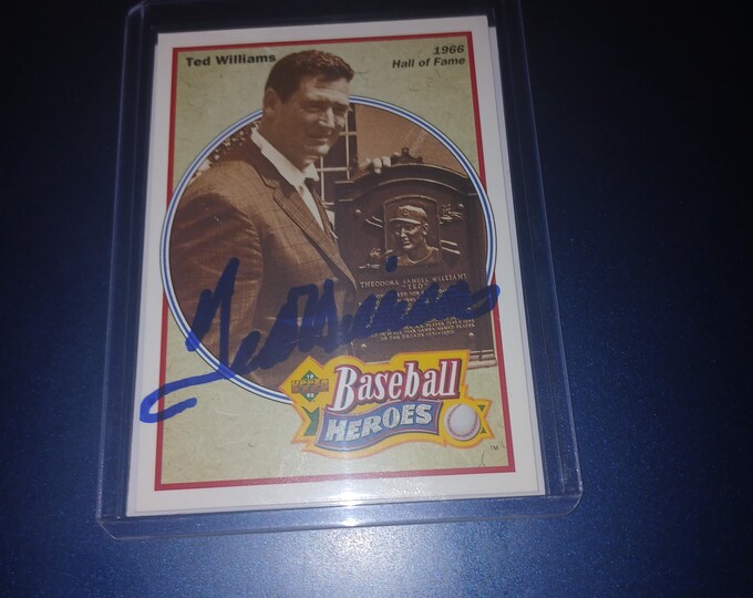 Ted Williams Autographed Card With Cert - Etsy