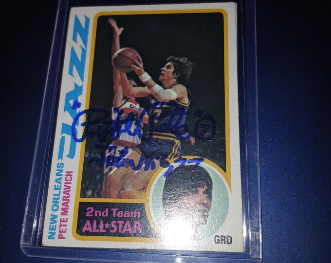 Pistol Pete Maravich Autographed Card With Coa - Etsy