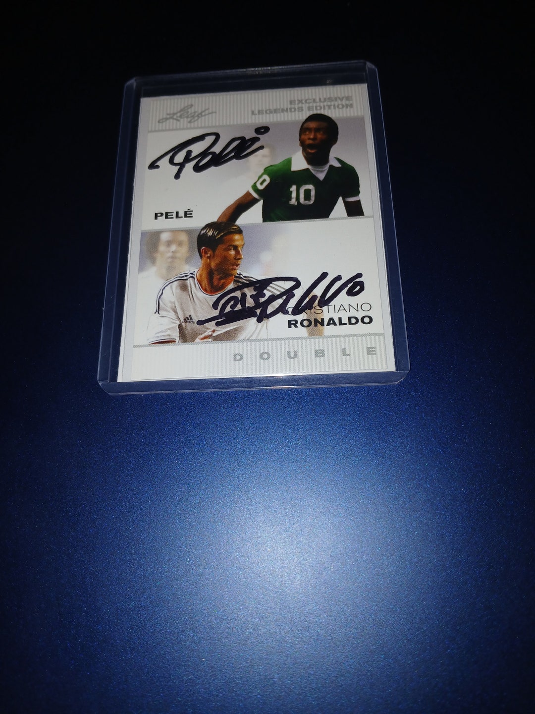 Cristiano Ronaldo, Pele Autographed Card With Coa - Etsy