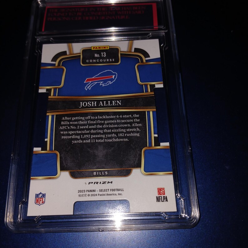 Josh Allen Autographed Card With Cert - Etsy