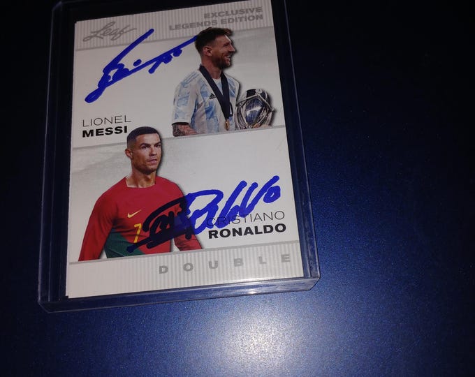 Cristiano Ronaldo, Lionel Messi Autographed Card With Coa - Etsy