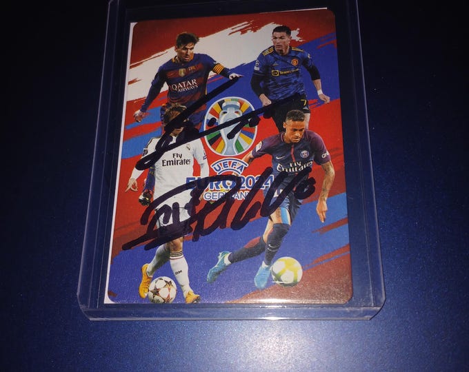 Cristiano Ronaldo, Lionel Messi Autographed Card With Coa - Etsy