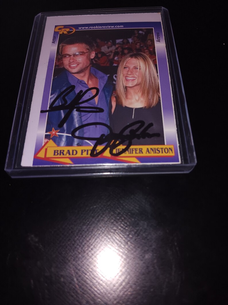 Brad Pitt, Jennifer Aniston Autographed Card With Coa - Etsy