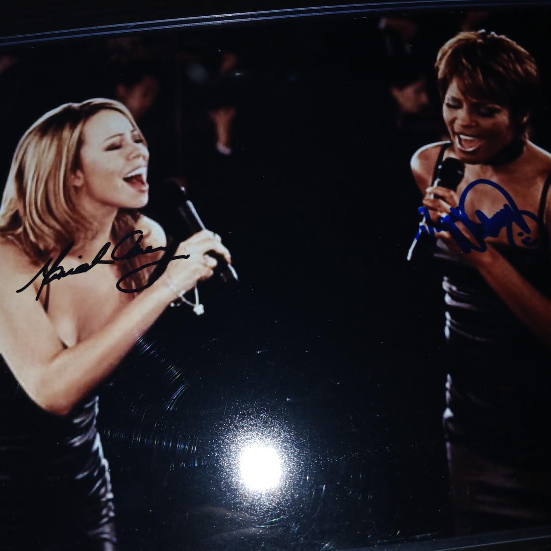 Whitney Houston, Mariah Carey Autographed 8x10 With Coa - Etsy