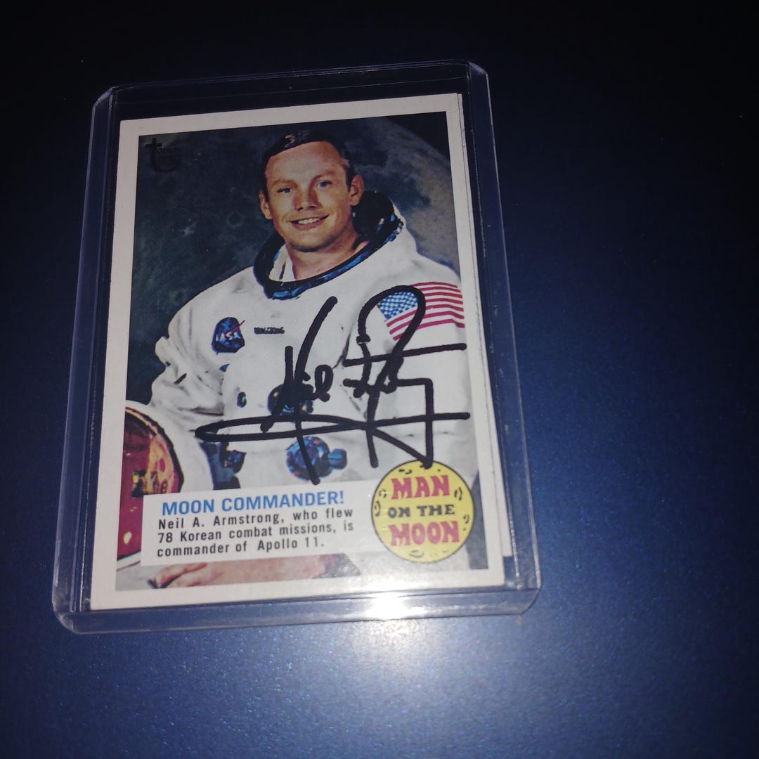 Neil Armstrong Autographed Card With COA - Etsy