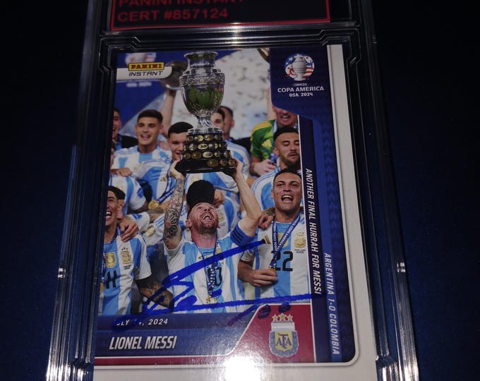 Lionel Messi Autographed Card With Cert - Etsy