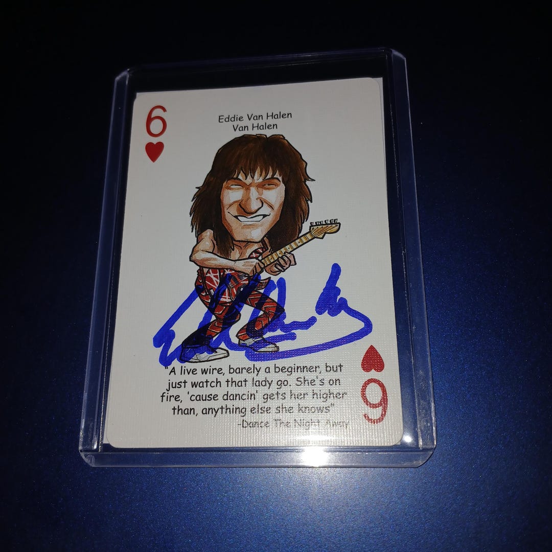 Eddie Van Halen Autographed Card With Coa - Etsy