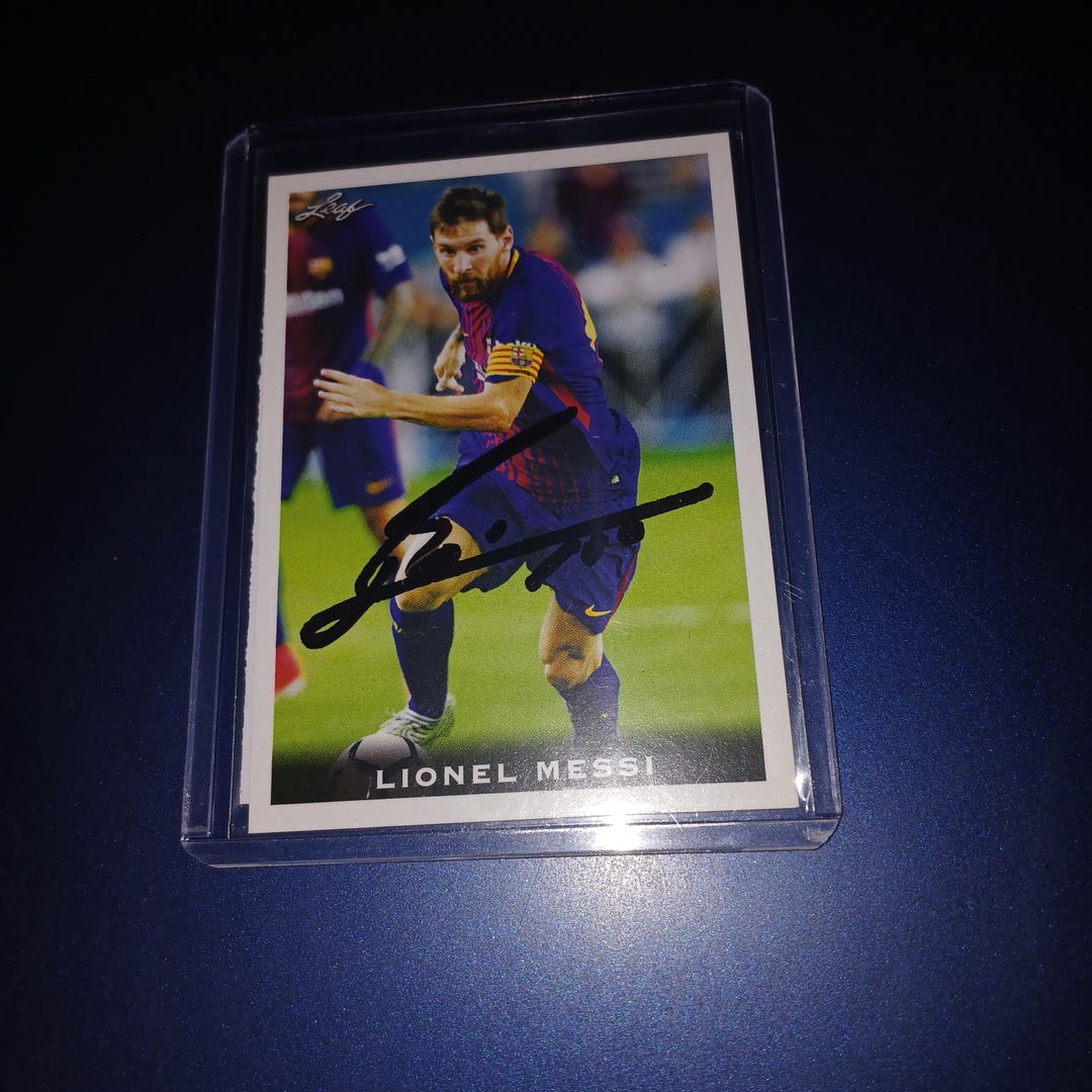 Lionel Messi Autographed Card With Coa - Etsy